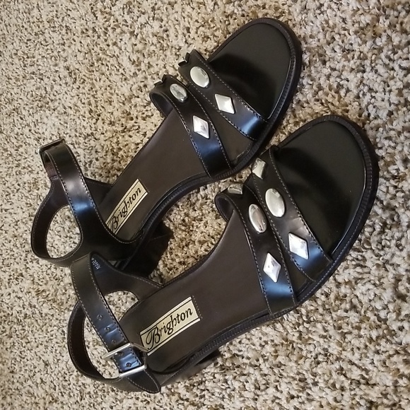Brighton | Shoes | Brighton Black Leather Sandals | Poshmark